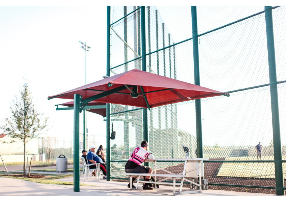 Cantilevered Single Column Shade - 10'H Entrance - AchillionSports