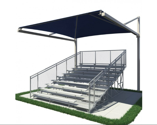 Bleacher Series Suspended Cantilevered Fabric Shade