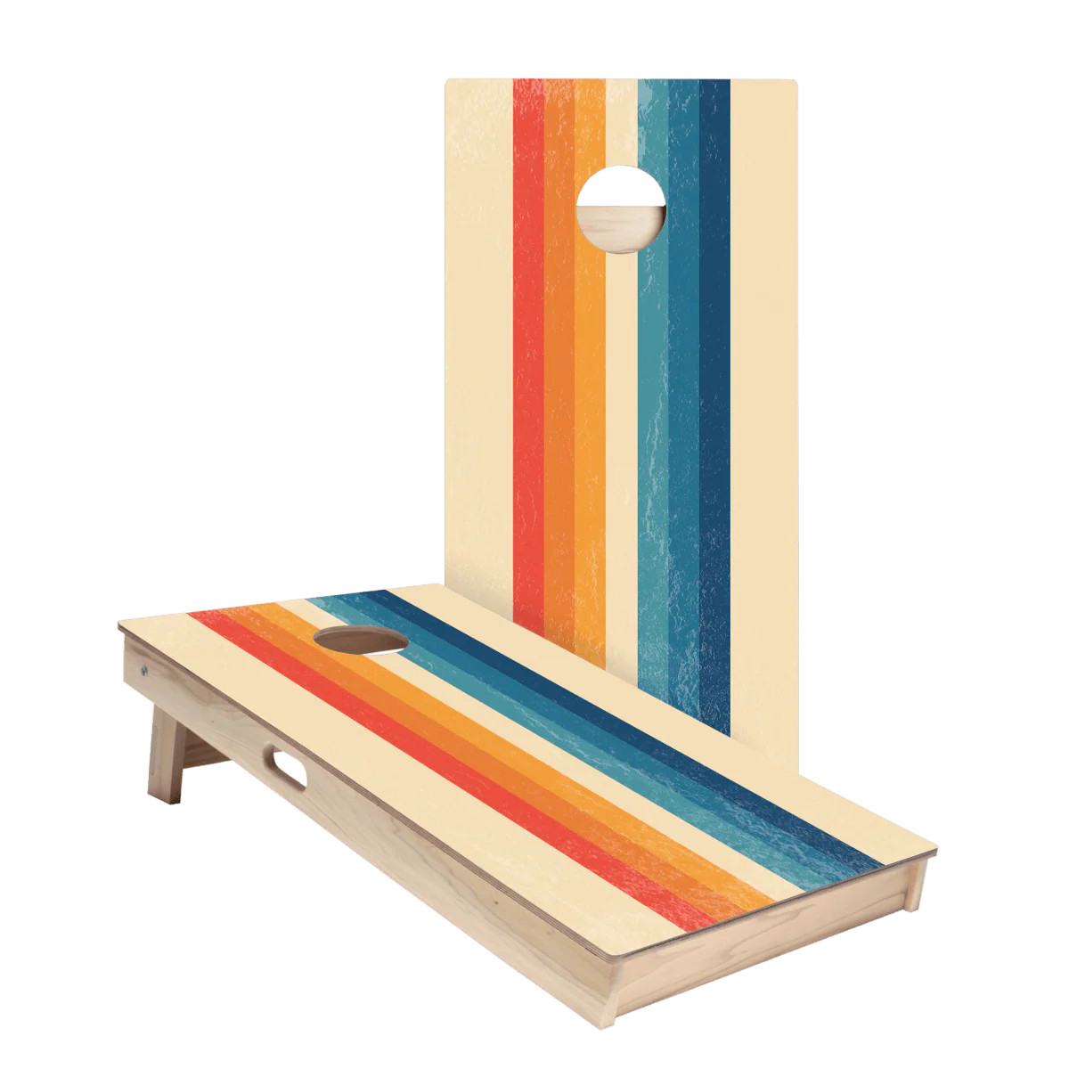 Ombre Multi-Stripe Star Cornhole Boards - AchillionSports