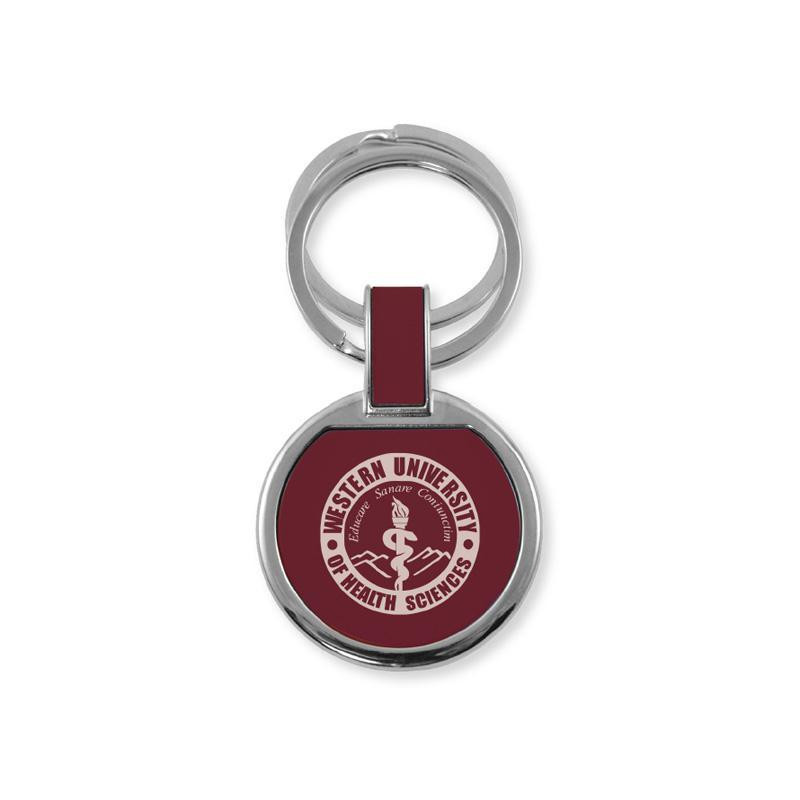WesternU Double Ring Key Chain Burgundy - WesternU Campus Store