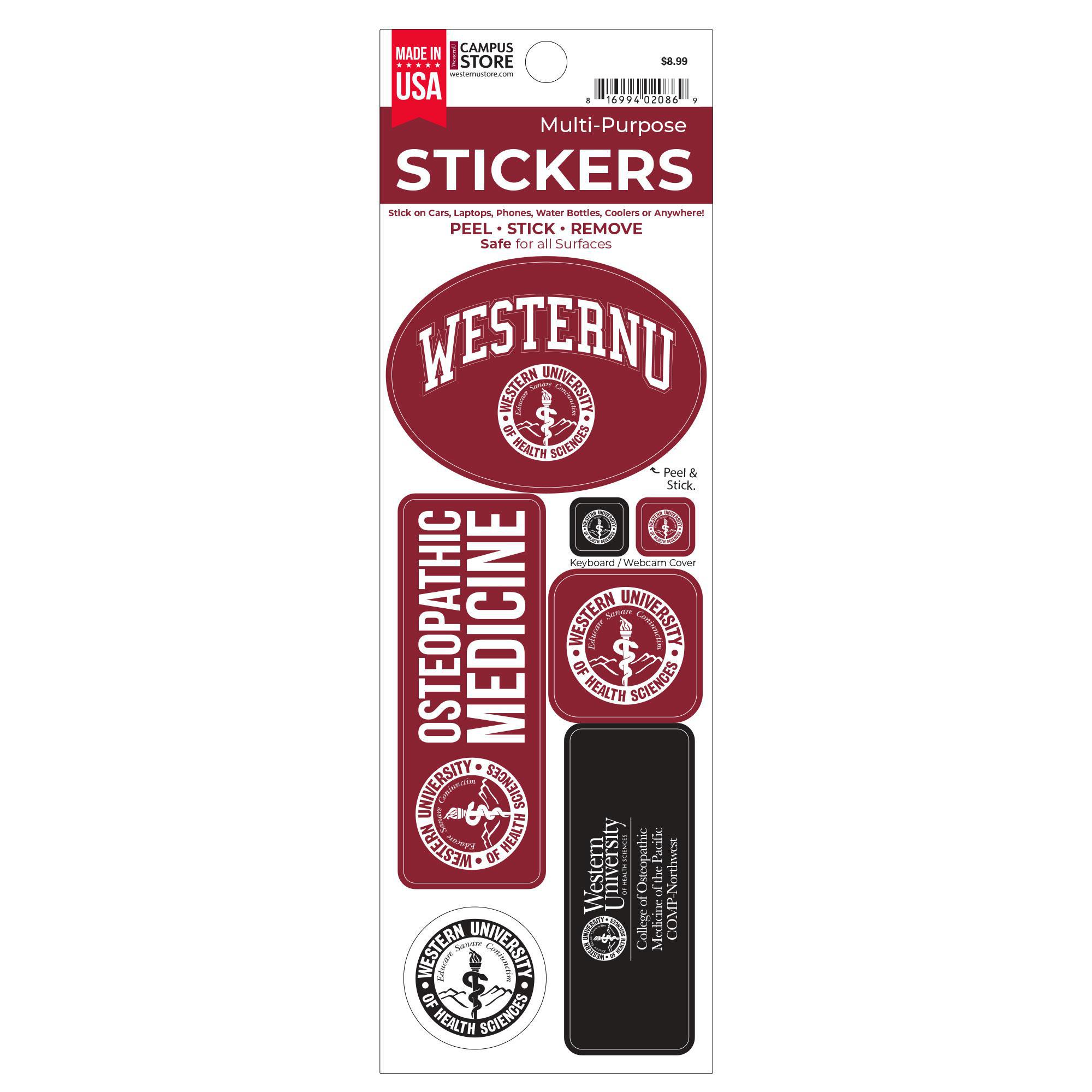 WesternU COMP-NW Sticker Sheet - WesternU Campus Store