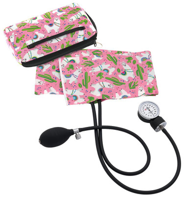 882-LPK Premium Aneroid Sphygmomanometer & Carrying Case Llamas Pink ...