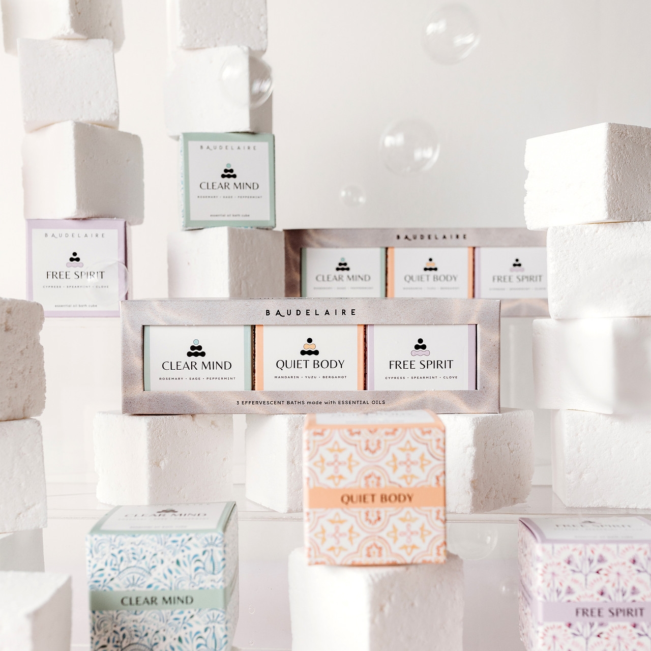 Bath Fizzies Gift Sets | Bath Bomb Cubes | Baudelaire
