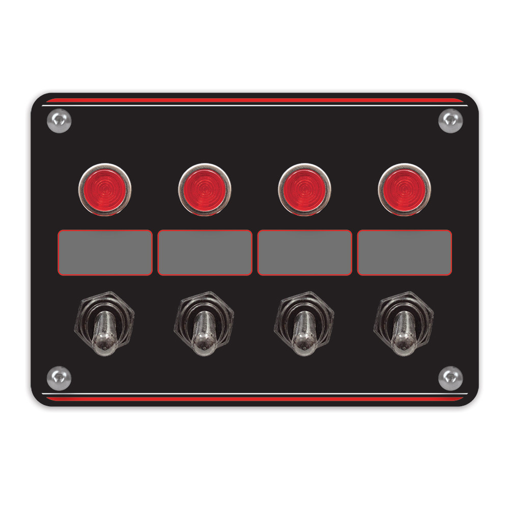 Longacre 52-44865 4 Accessory switch panel with 4 pilot lights ...
