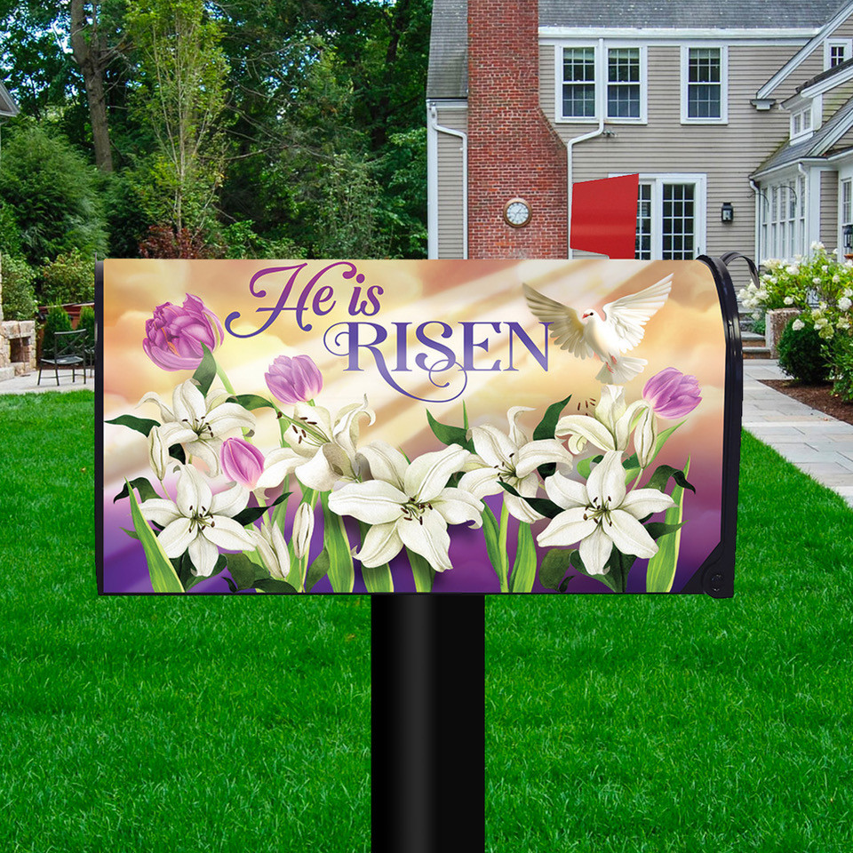 He Is Risen Lilies Easter Mailbox Cover - Briarwood Lane