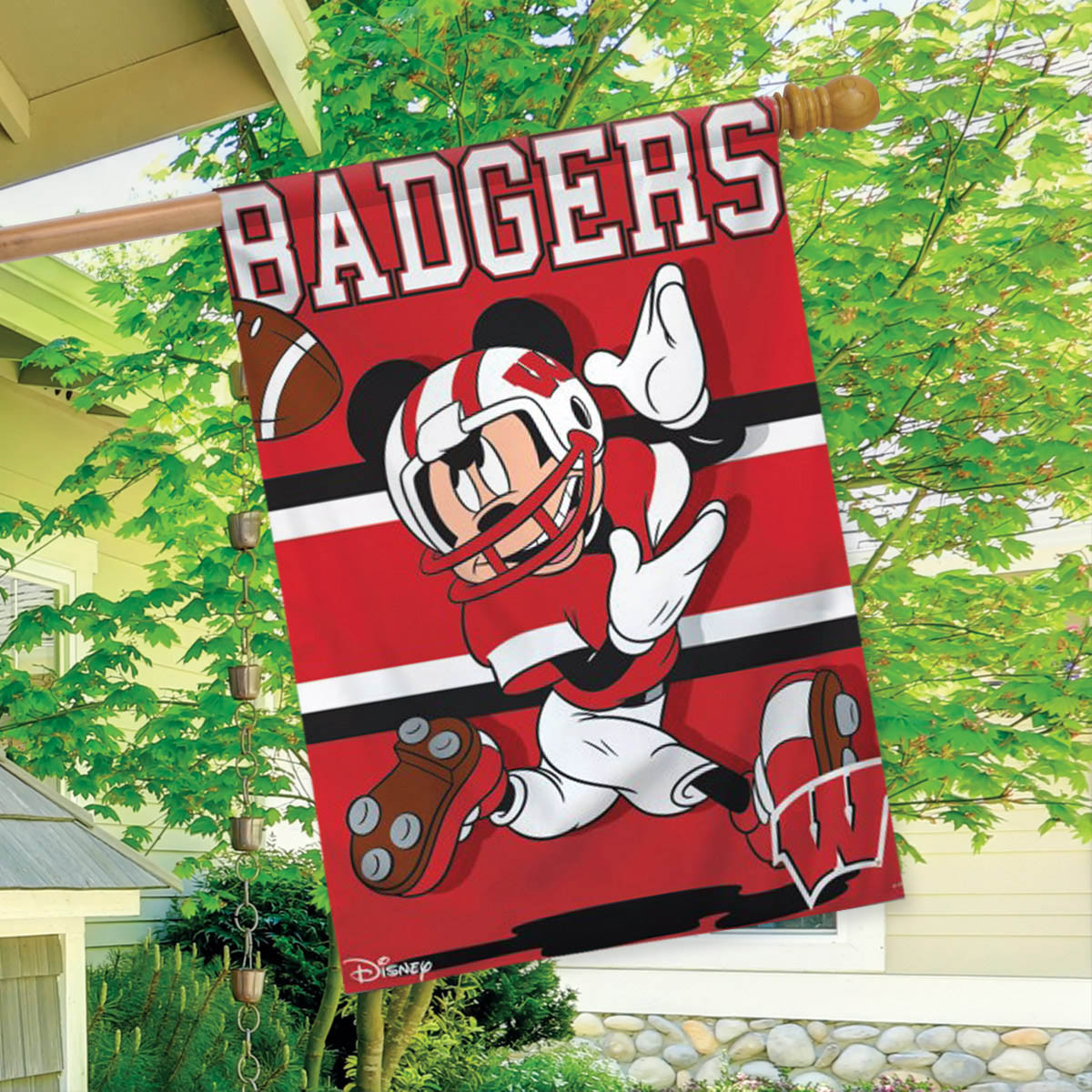 University of Wisconsin Badgers NCAA Mickey Mouse House Flag ...