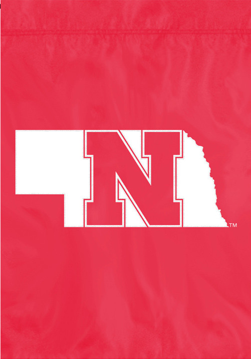 University of Nebraska Red Applique Garden Flag - Briarwood Lane