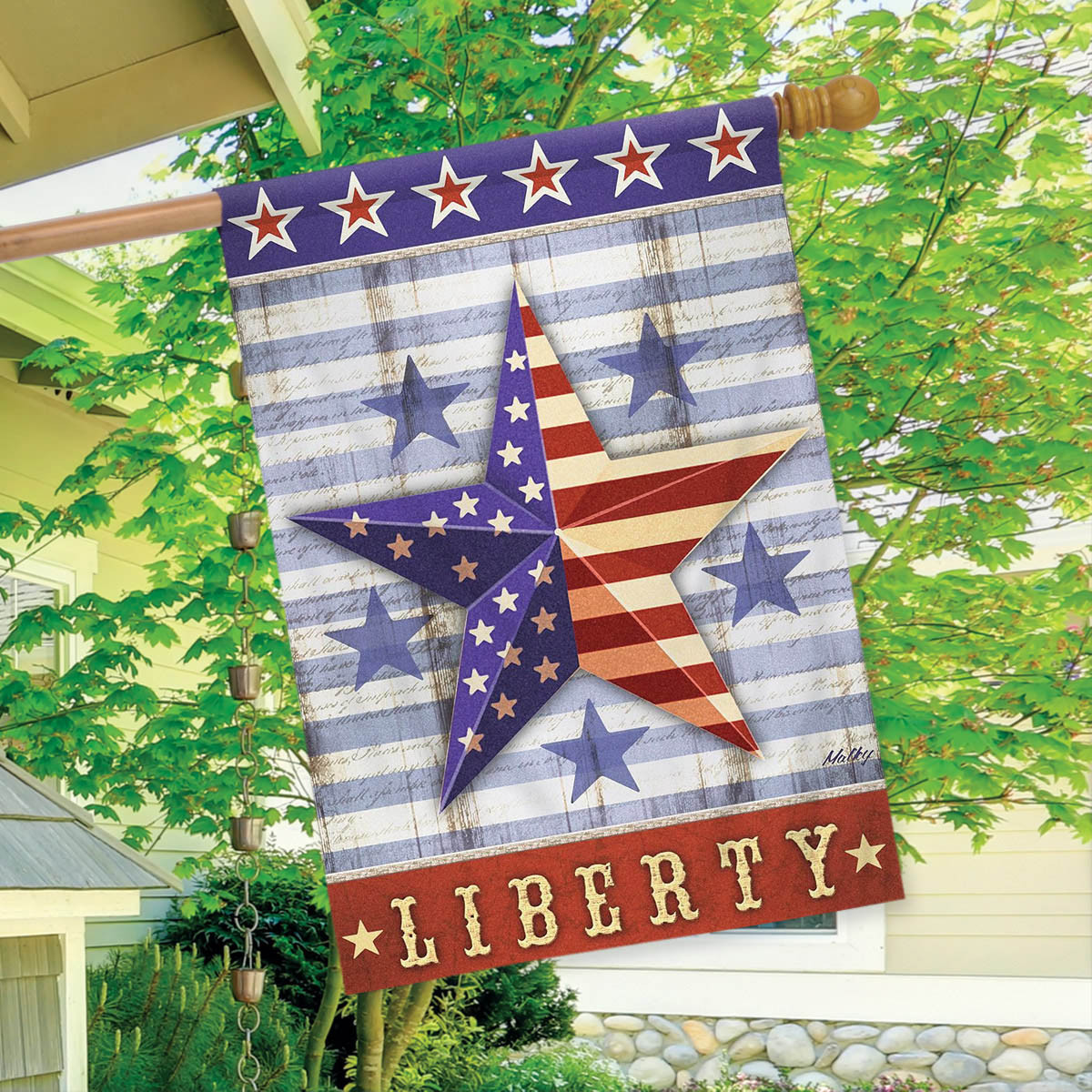 Liberty Star Primitive House Flag - Briarwood Lane
