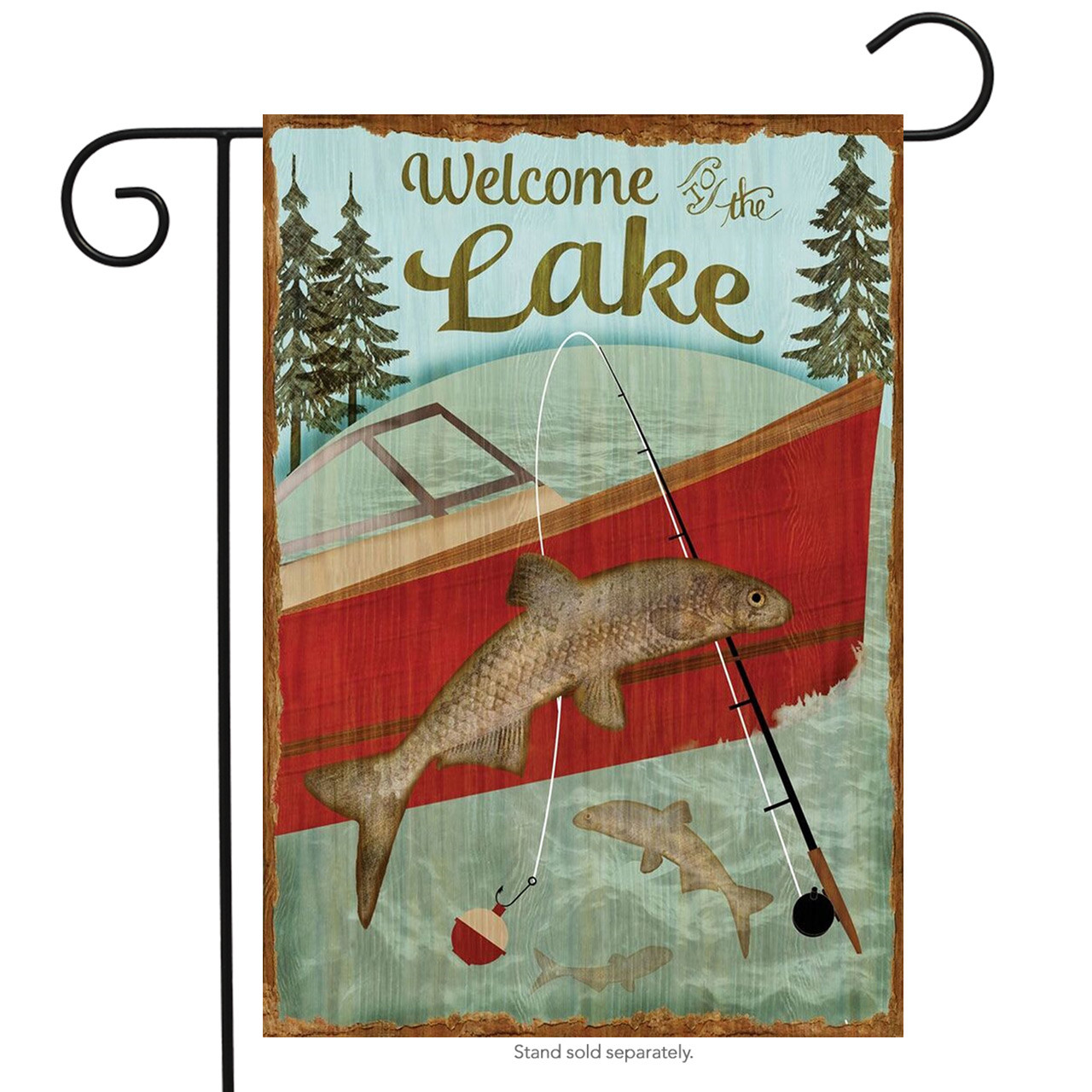 Welcome to the Lake Summer Primitive Garden Flag - Briarwood Lane