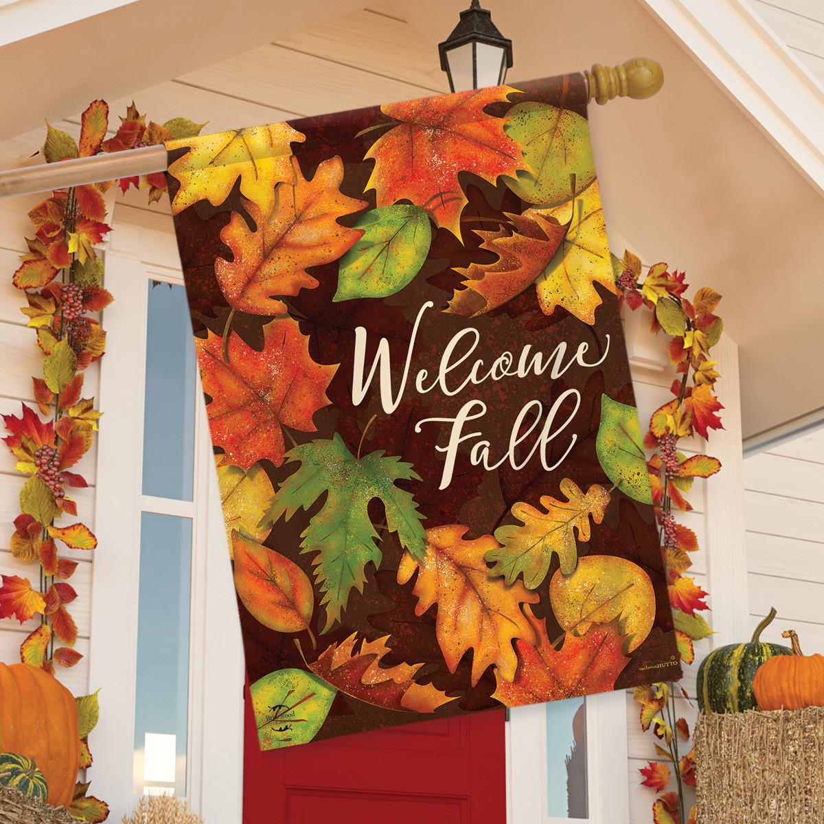 Leaf Toss Fall House Flag - Briarwood Lane