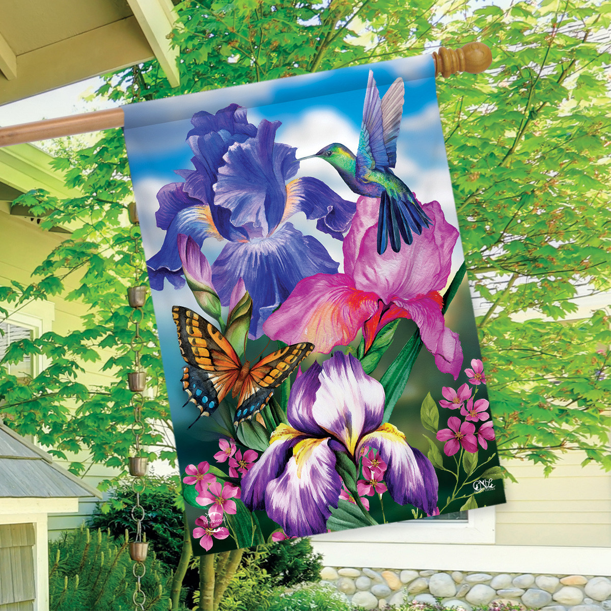 Irises Spring House Flag - Briarwood Lane