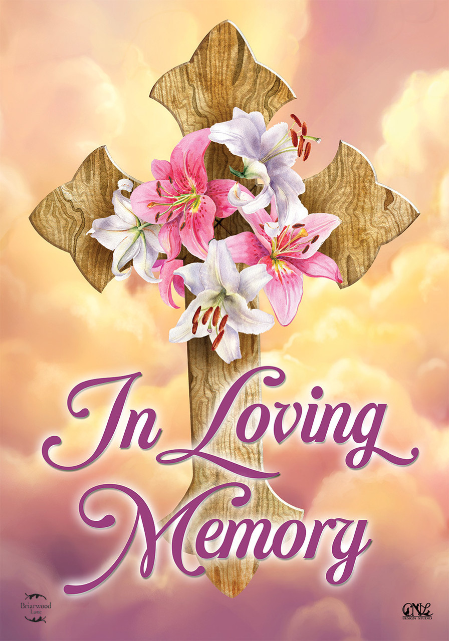 In Loving Memory Cross Bereavement Garden Flag - Briarwood Lane