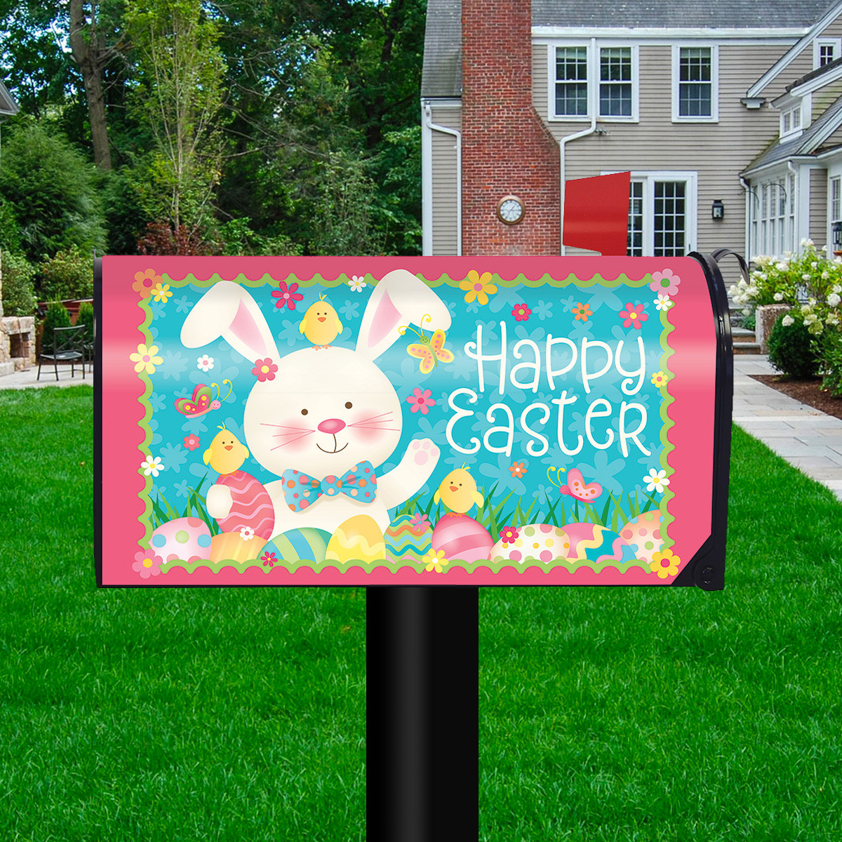 Easter Bunny And Chicks Primitive Mailbox Cover - Briarwood Lane