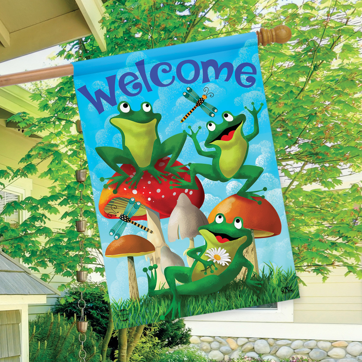 Happy Frogs Summer House Flag - Briarwood Lane