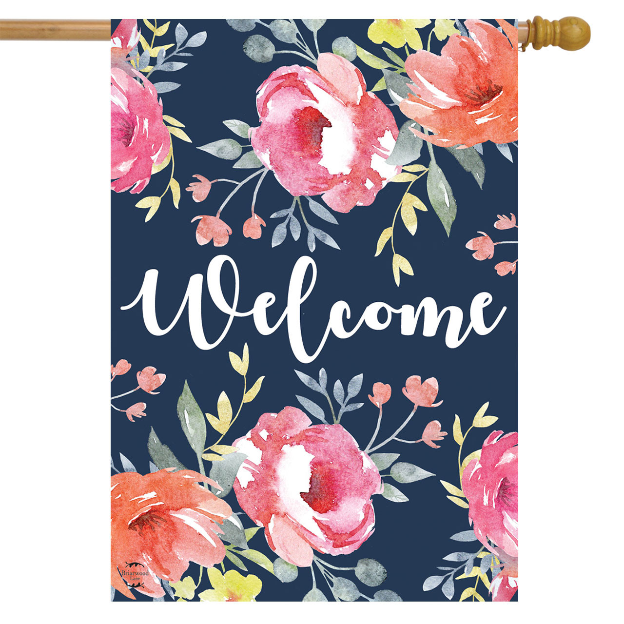 Watercolor Floral Spring House Flag - Briarwood Lane