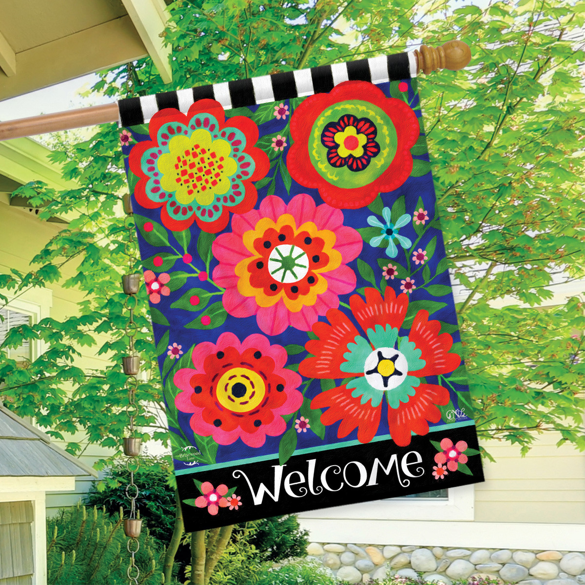 Bright Blooms Spring House Flag - Briarwood Lane