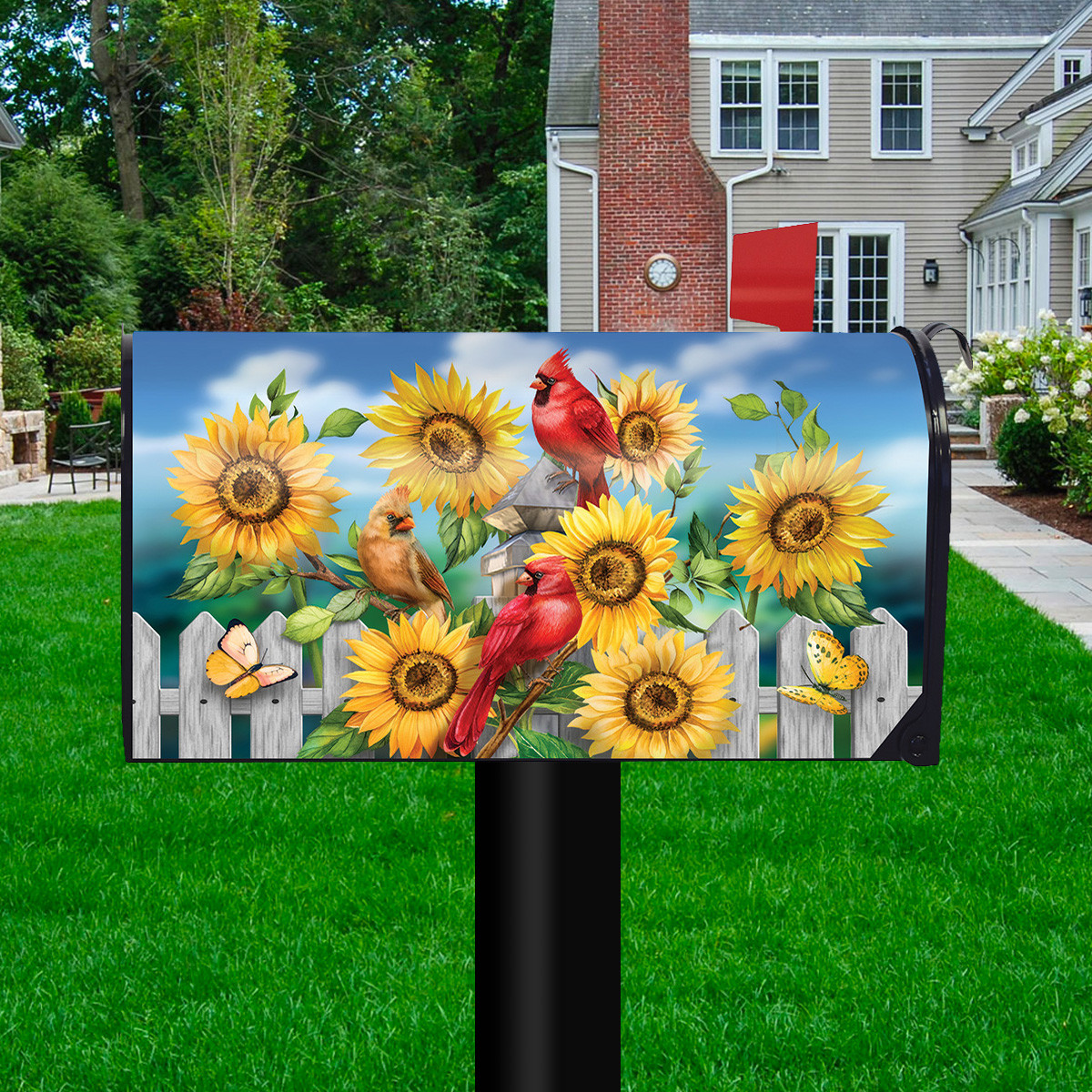 Cardinals And Sunflowers Summer Mailbox Cover - Briarwood Lane