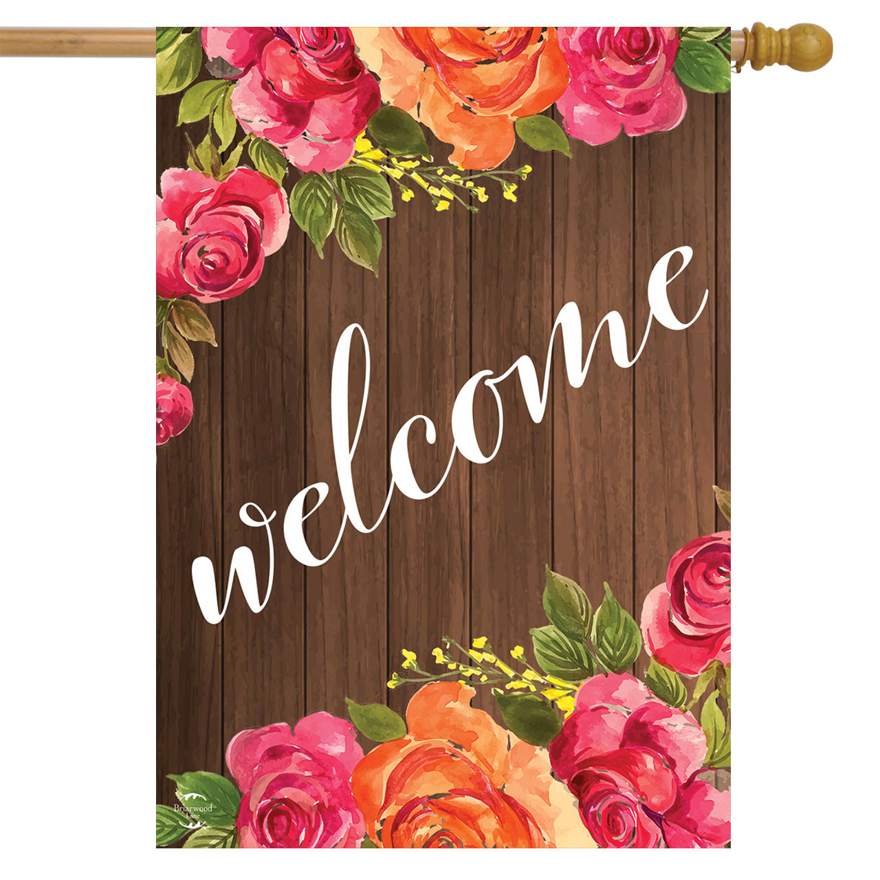 Welcome Floral Farmhouse Spring House Flag - Briarwood Lane