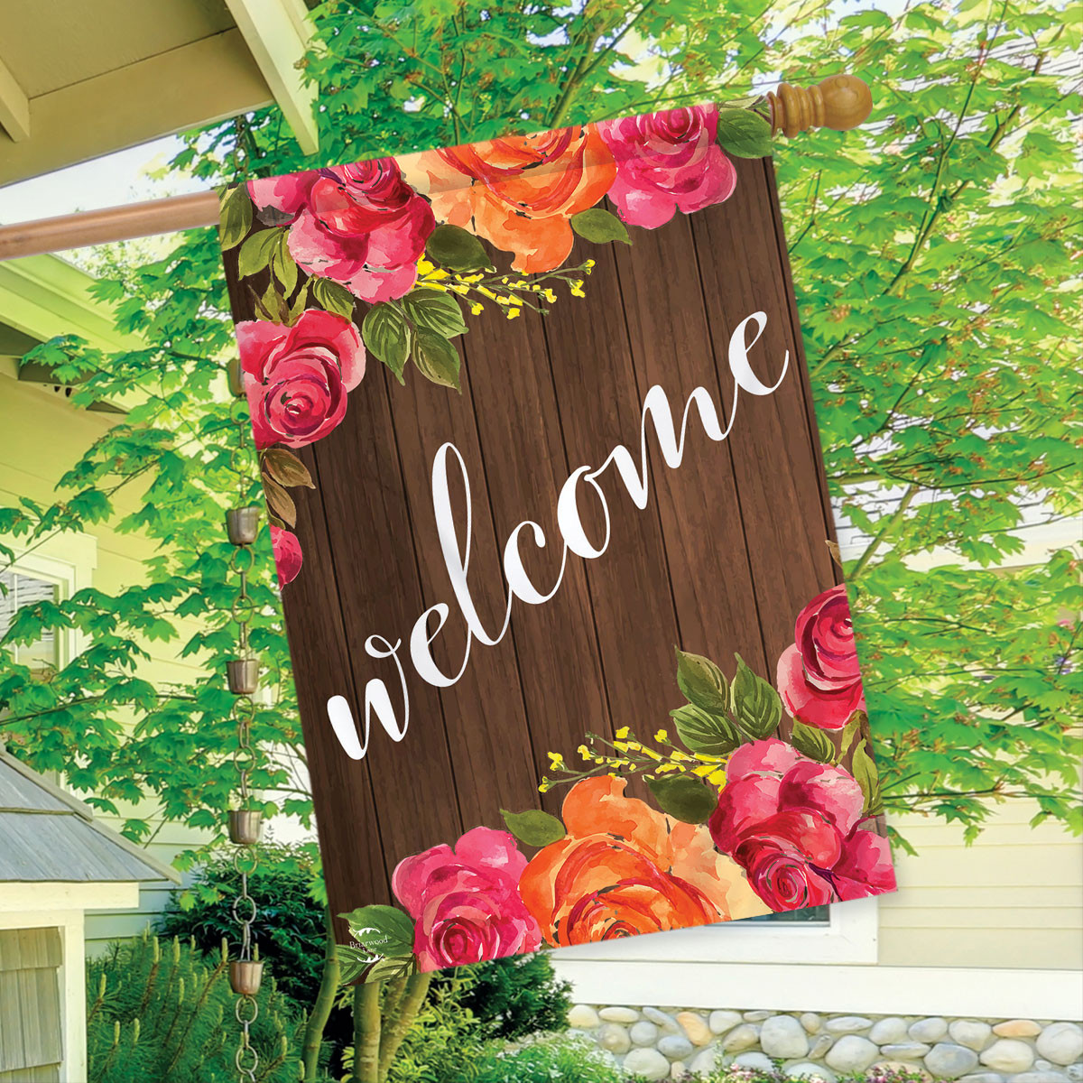 Welcome Floral Farmhouse Spring House Flag - Briarwood Lane