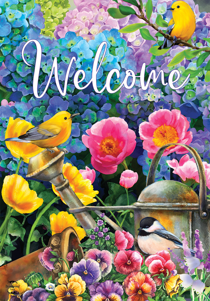 Springtime Garden Welcome House Flag - Briarwood Lane
