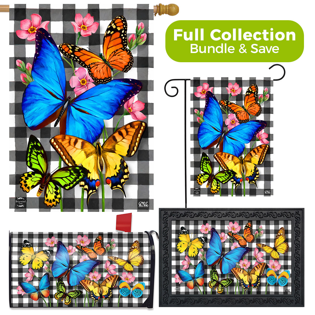 Checkered Butterflies Spring Design Collection - Briarwood Lane