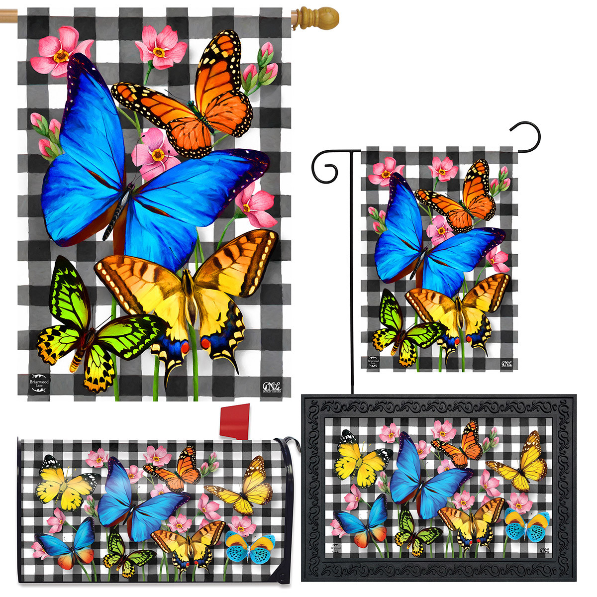 Checkered Butterflies Spring Design Collection - Briarwood Lane