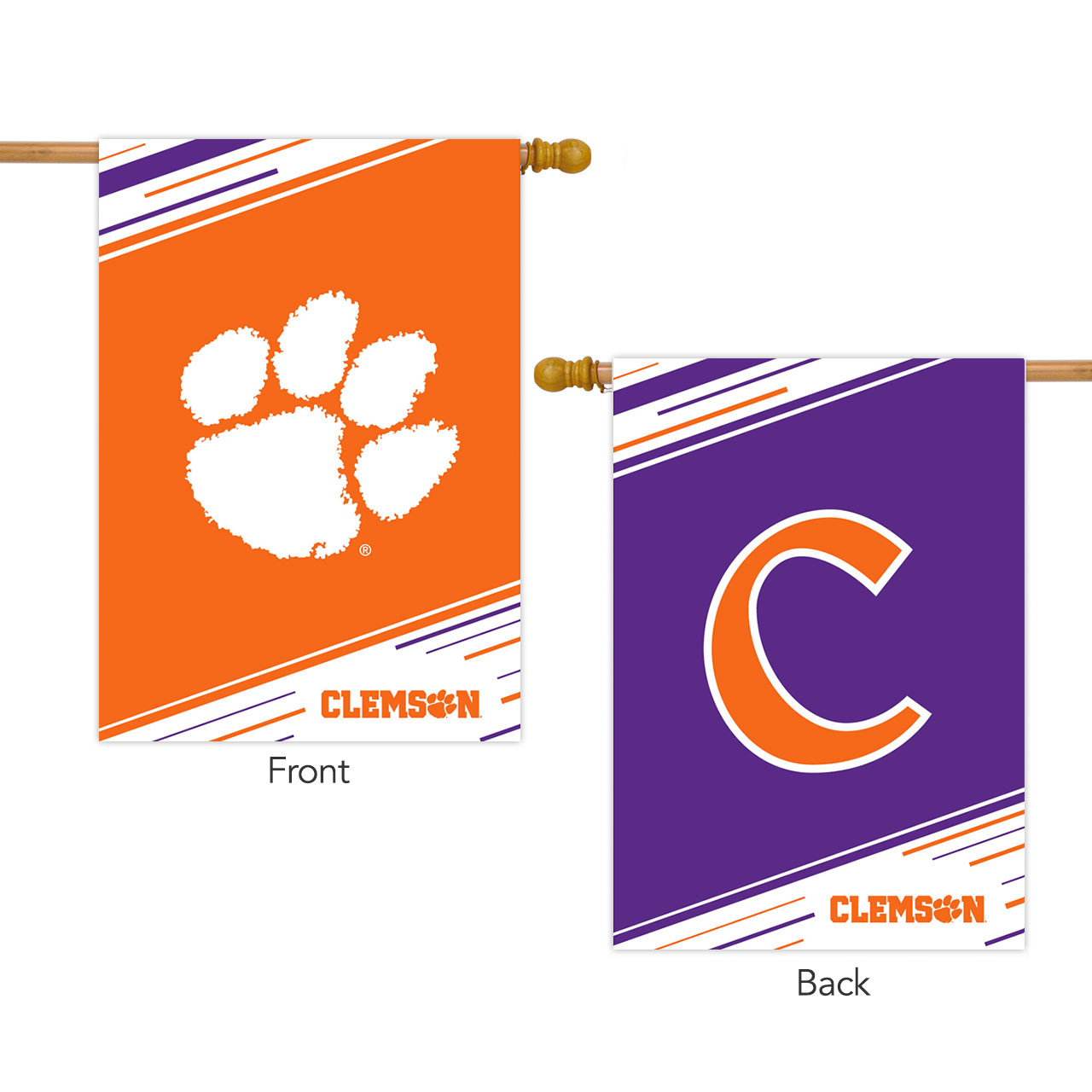 Clemson University NCAA Licensed Double-Sided House Flag - Briarwood Lane