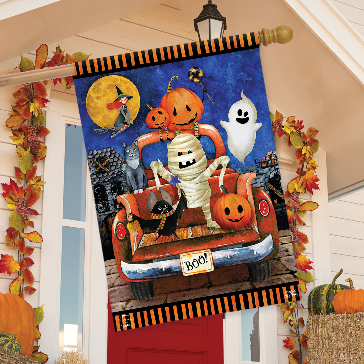 Haunted Pickup House Flag - Briarwood Lane