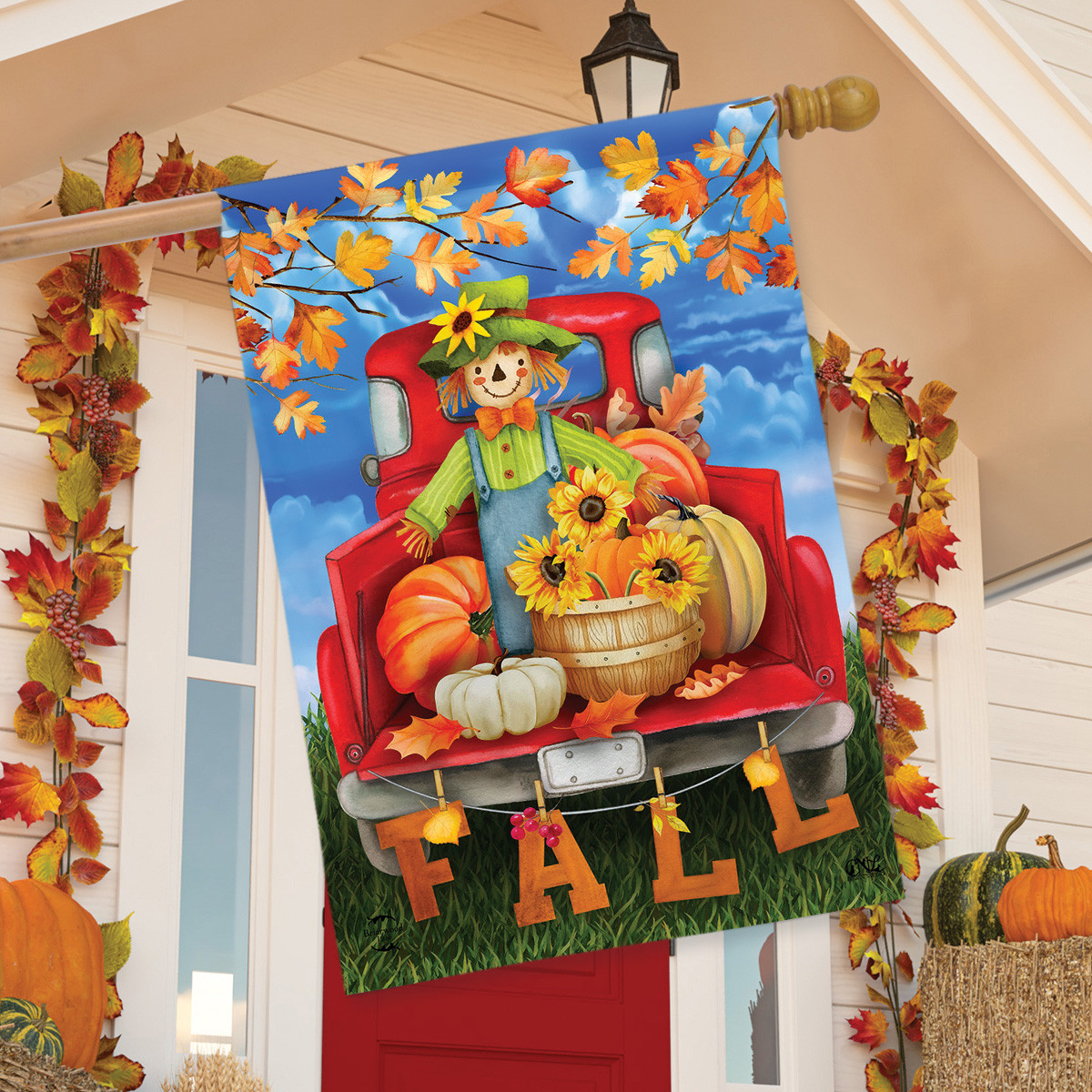 Fall Bounty Pickup House Flag - Briarwood Lane