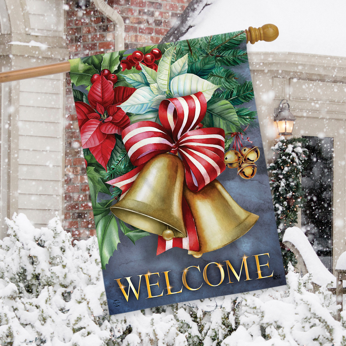 Christmas Bells House Flag - Briarwood Lane