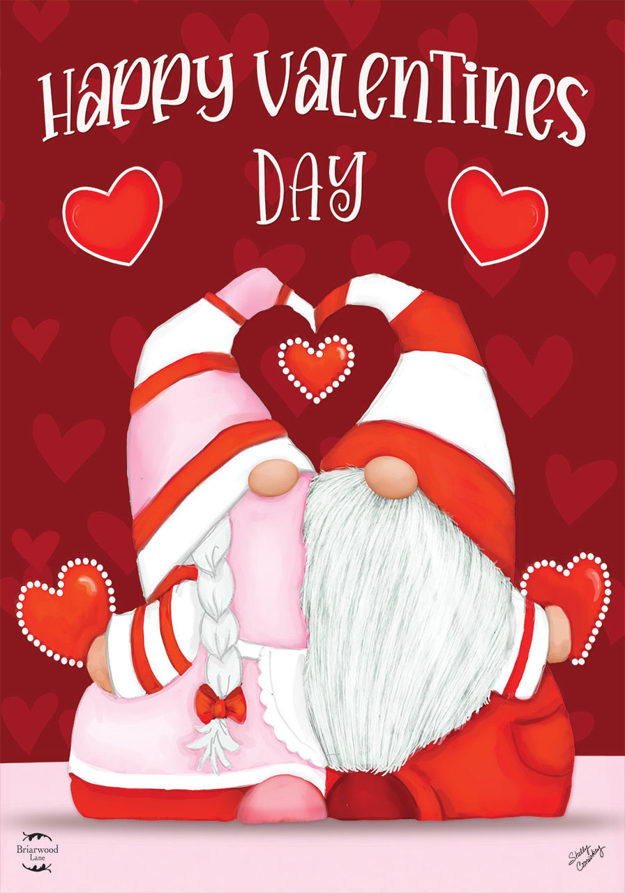 Happy Valentine's Day Gnomes Garden Flag - Briarwood Lane