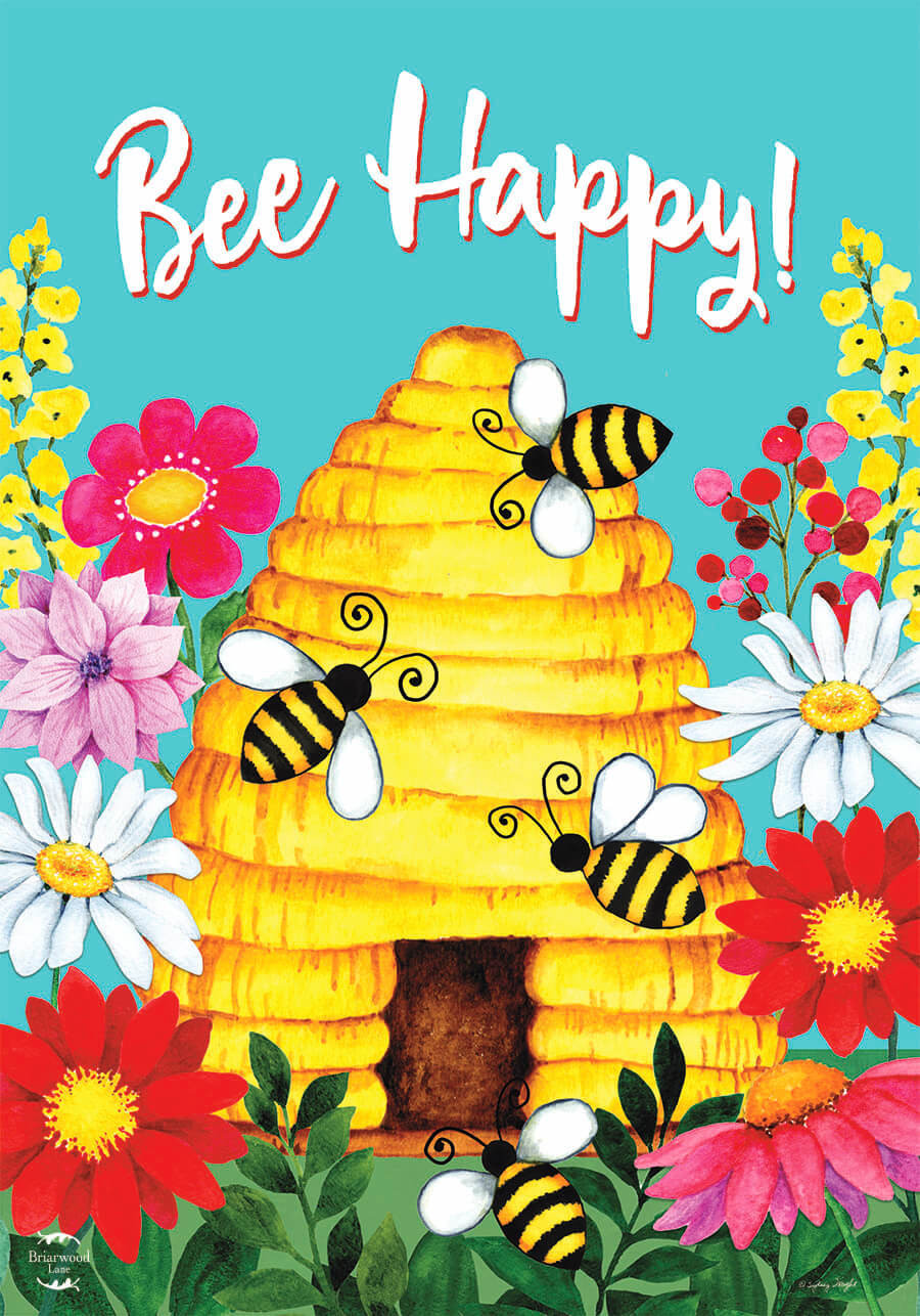 Bee Happy Hive Spring Garden Flag - Briarwood Lane