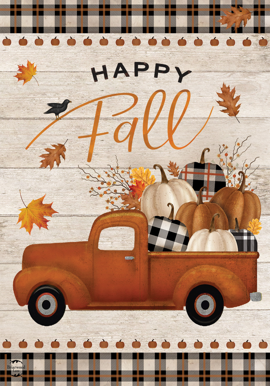 Happy Fall Pickup Truck Garden Flag - Briarwood Lane