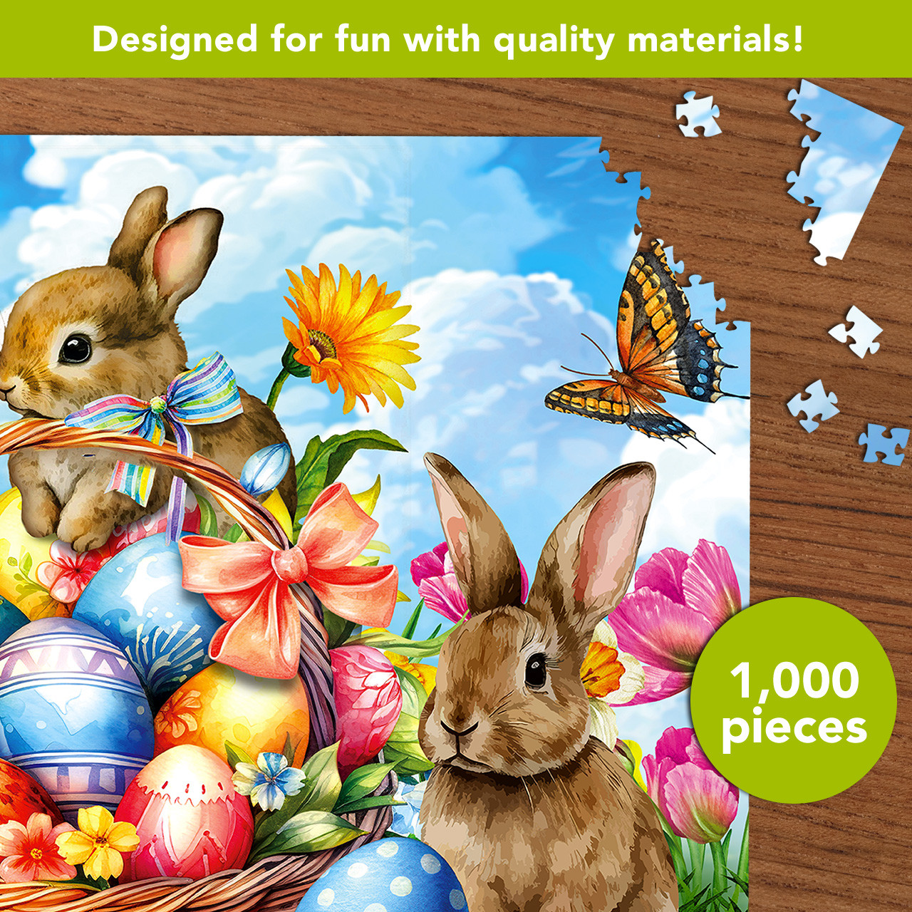Springtime Bunnies 1000 Piece Jigsaw Puzzle - Briarwood Lane