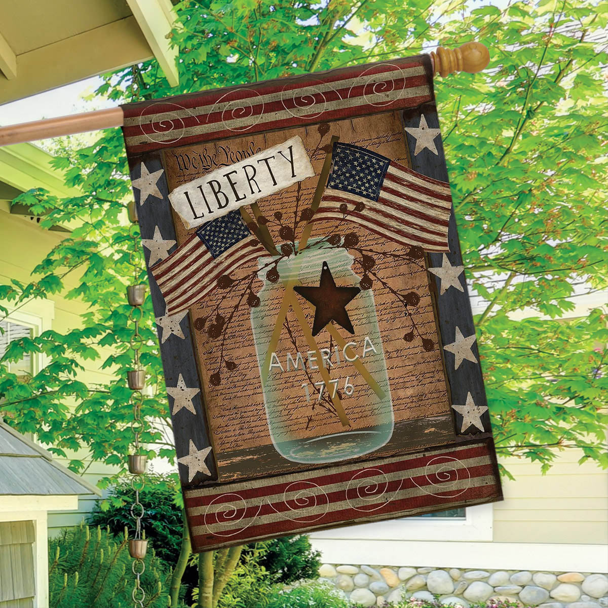 Liberty Primitive House Flag - Briarwood Lane