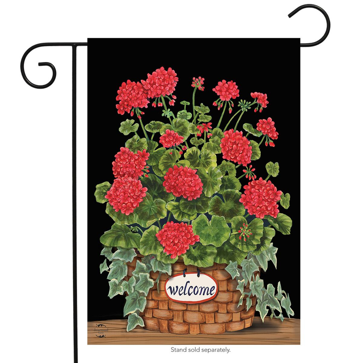 Welcome Geraniums Summer Garden Flag - Briarwood Lane