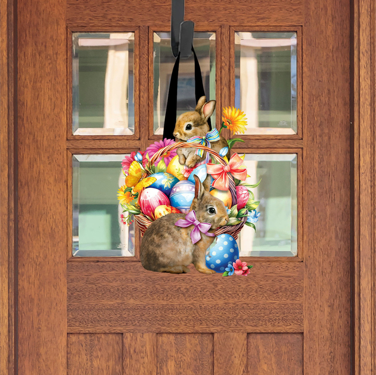 Springtime Bunnies Wood Door Hanger - Briarwood Lane