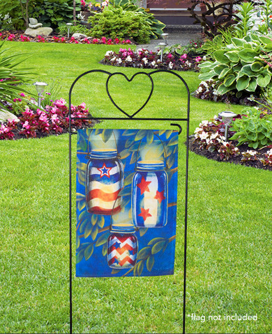 Wrought Iron Black Heart Arbor for Garden Flags - Briarwood Lane