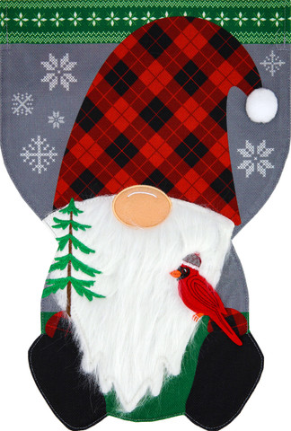 Winter Gnome Burlap House Flag - Briarwood Lane