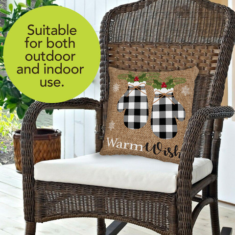Checkered Mittens Winter Decorative Pillow - Briarwood Lane