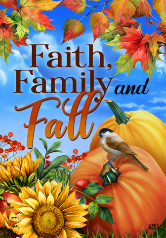Faith Family And Fall House Flag - Briarwood Lane