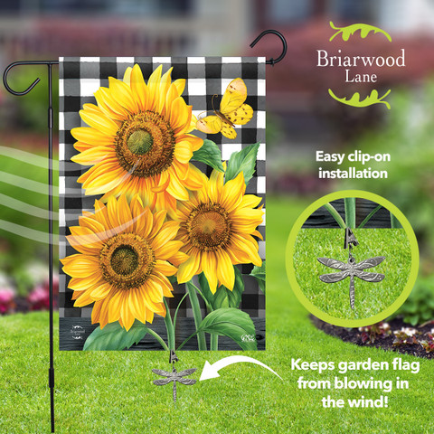 Metal Dragonfly Garden Flag Weight - Briarwood Lane