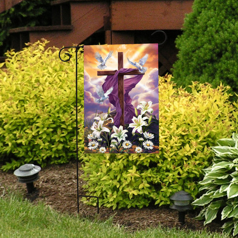 Sunrise Easter Cross Garden Flag - Briarwood Lane