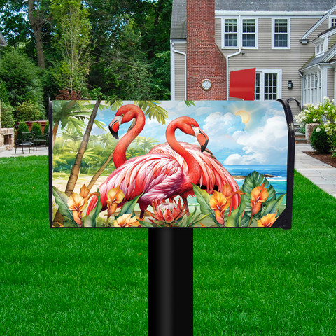 Flamingo Pair Mailbox Cover - Briarwood Lane