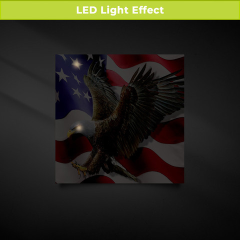 American Freedom Eagle Medium LED Canvas Art - Briarwood Lane