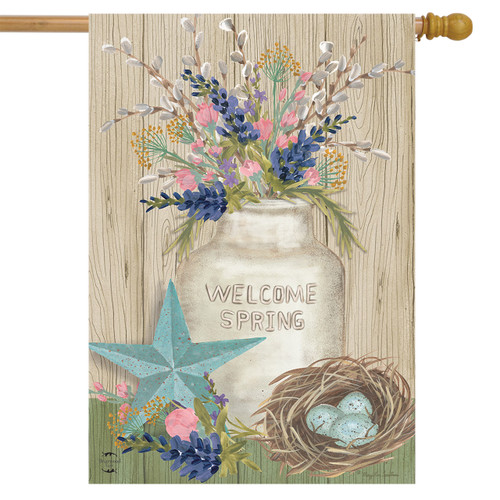 Gifts of Spring Primitive House Flag - Briarwood Lane