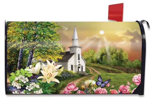 Spring Church Religious Mailbox Cover - Briarwood Lane