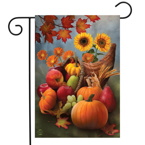 Bountiful Cornucopia Autumn Garden Flag - Briarwood Lane