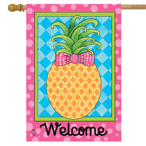 Pineapple Welcome Spring House Flag - Briarwood Lane