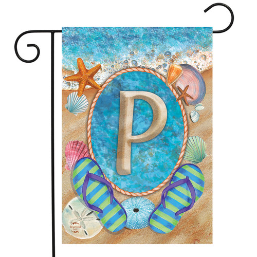 Summer Monogram Letter P Garden Flag - Briarwood Lane